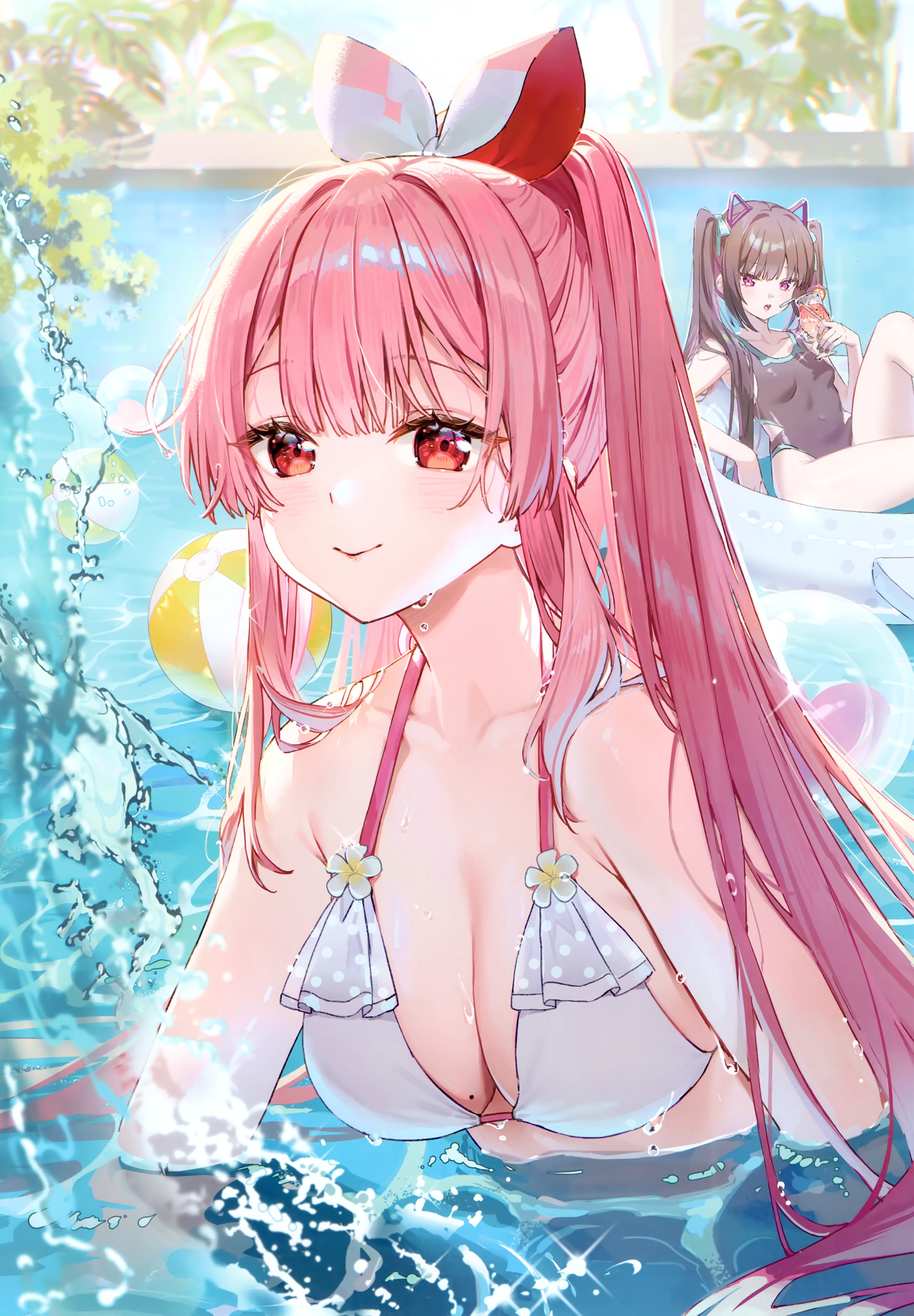 rosuuri (circle) rosuuri atelier live rosuuri (vtuber) animal ears bikini top bunny ears ...